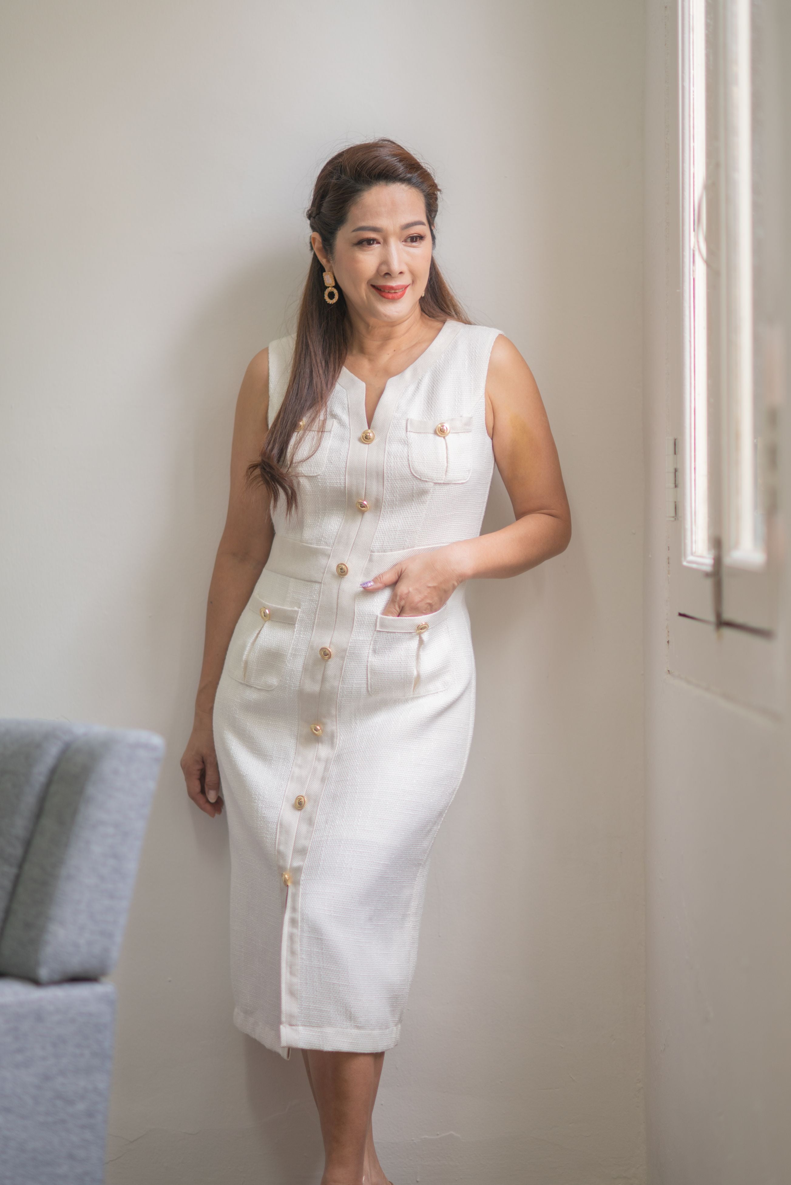 Classy Pastel Tweed Dress – Rose of Sharon Singapore