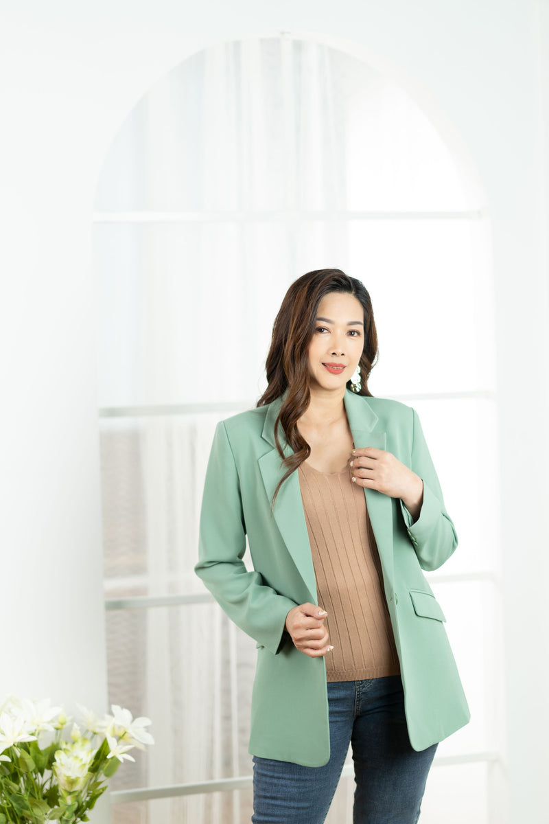 Lapel Collar Casual Blazer – Rose of Sharon Singapore